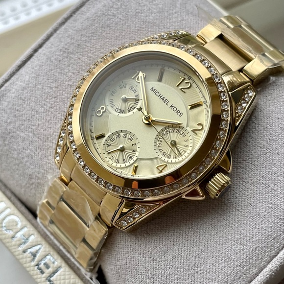 Michael Kors | Accessories | Michael Kors Blair Mini Gold Chrono 33mm ...